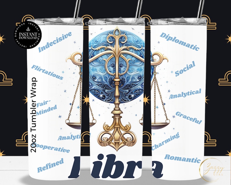 Libra Zodiac Wrap 20oz, Its A Libra Thing, Libra Tumbler Wrap PNG ...