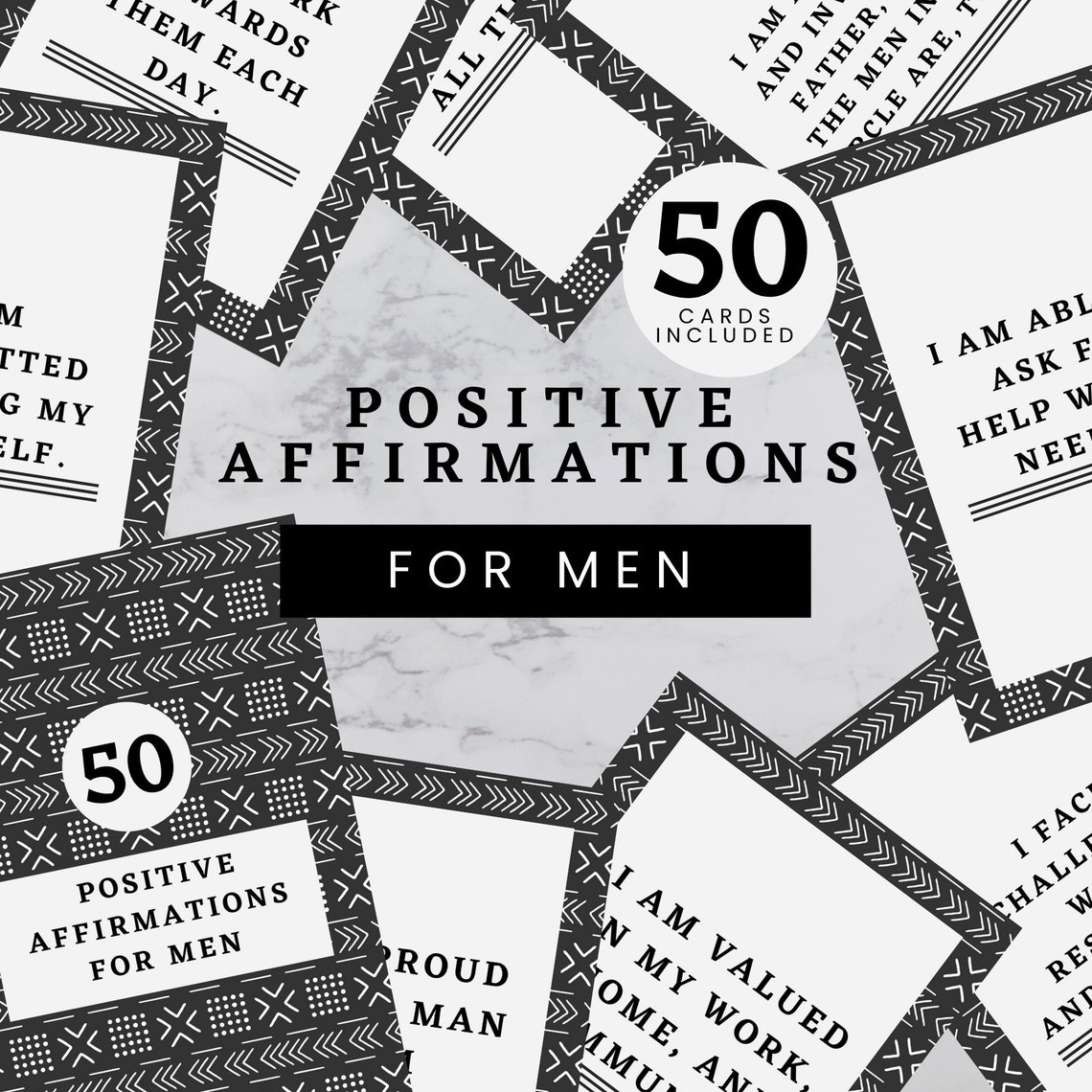 Printable Affirmation Cards for Men, Daily Affirmation Cards for Men ...