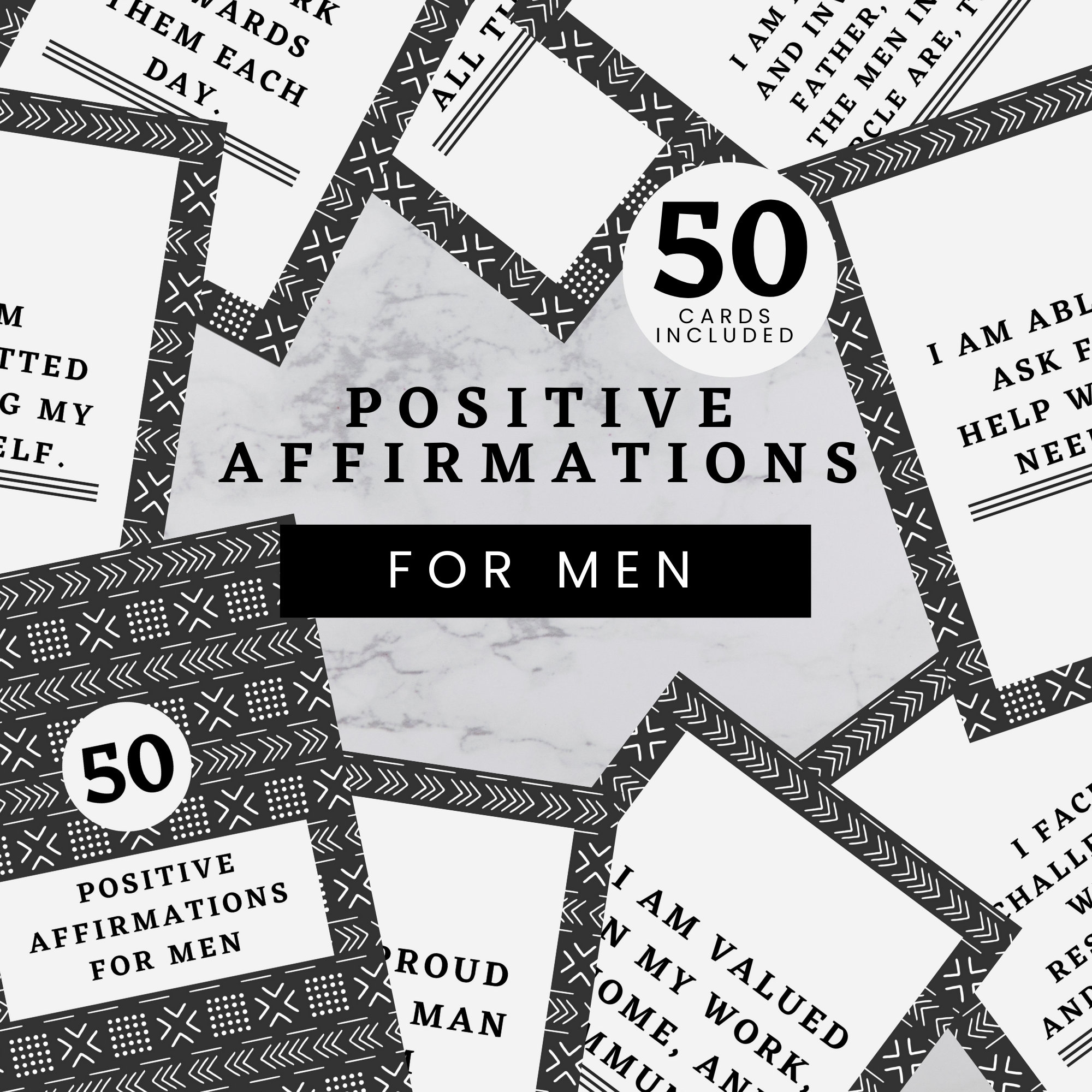 Printable Affirmation Cards for Men, Daily Affirmation Cards for Men, Positive Affirmations for ...