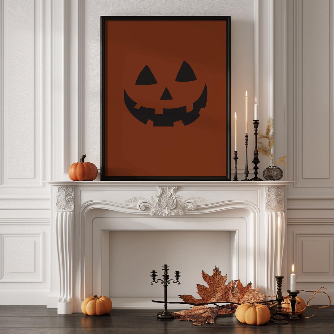 Pumpkin Halloween Printable Wall Art, Trick or Treat Print, Modern ...