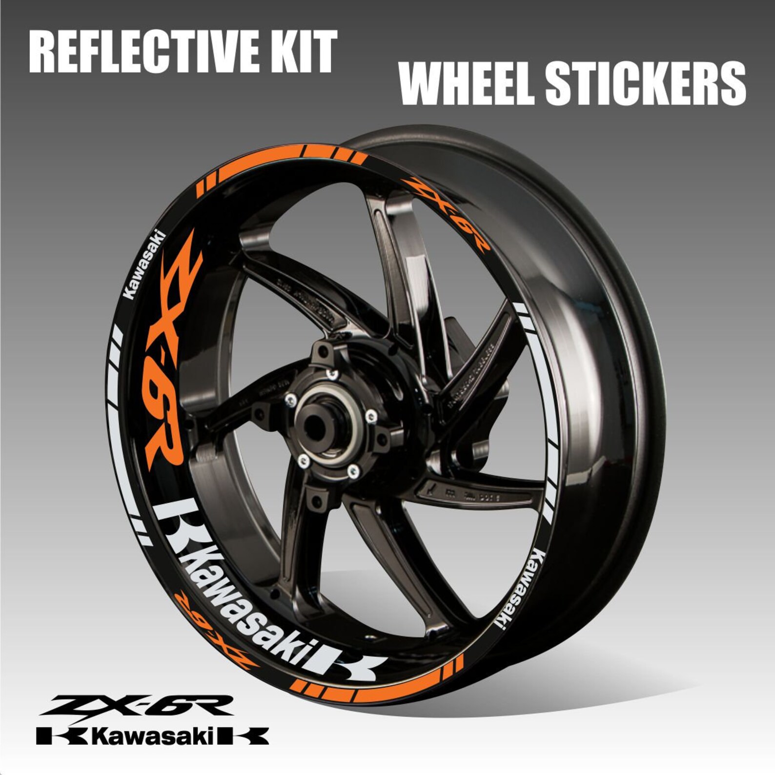 Decals wheel Kawasaki ZX-6R stickers wheel stripes rim tape | Etsy