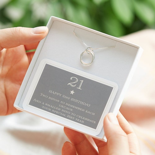 21st Birthday Sterling Silver Message Pendant Necklace 21 - Etsy