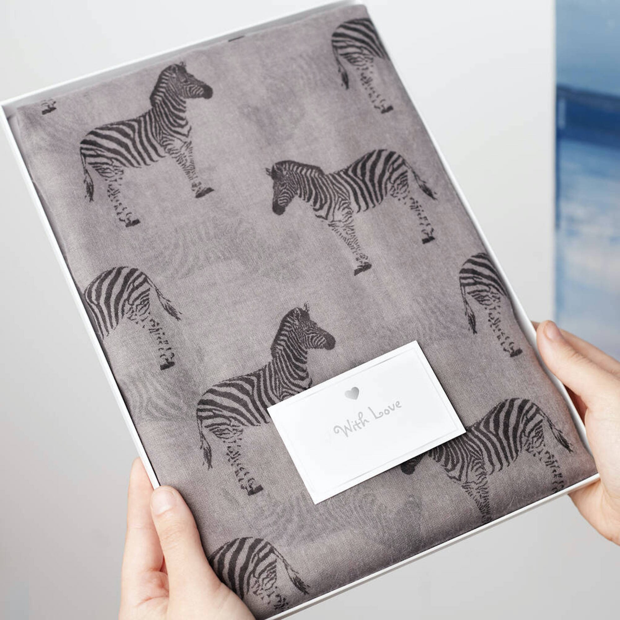 Zebra Print Scarf in Gift Box - Etsy UK