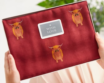 Countryside Highland Cow Print Scarf Pink - Etsy