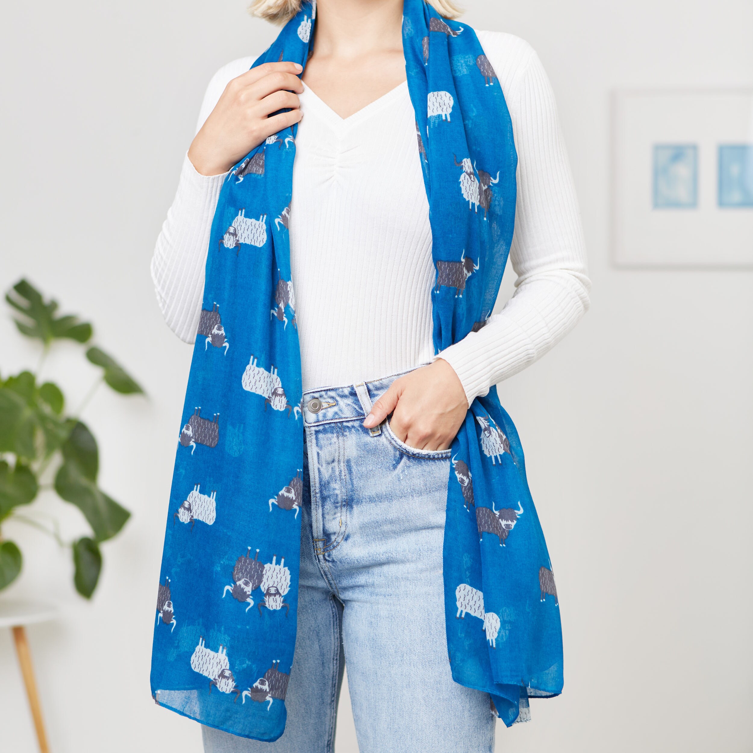 Highland Cow Print Scarf in Gift Box | Etsy UK