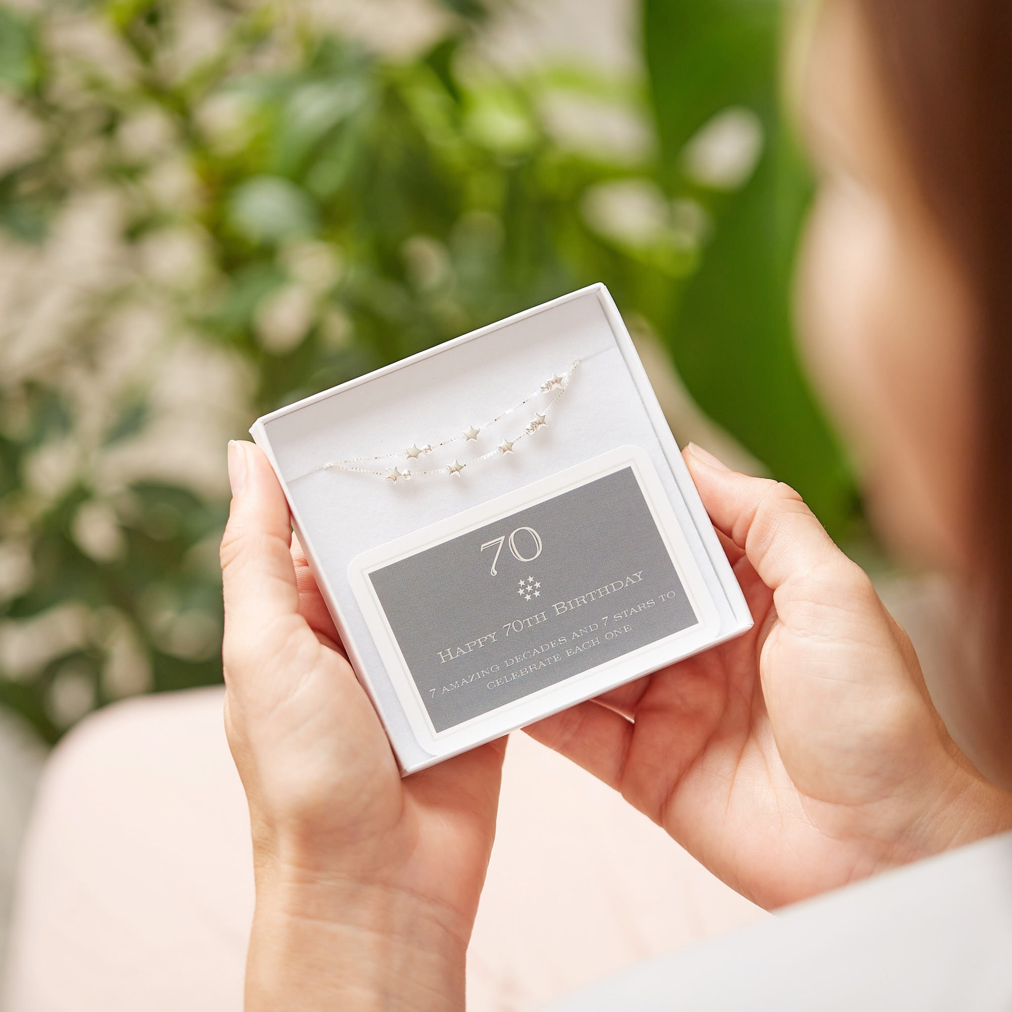 70th Birthday Solid Sterling Silver Seven Star Bracelet: Milestone ...