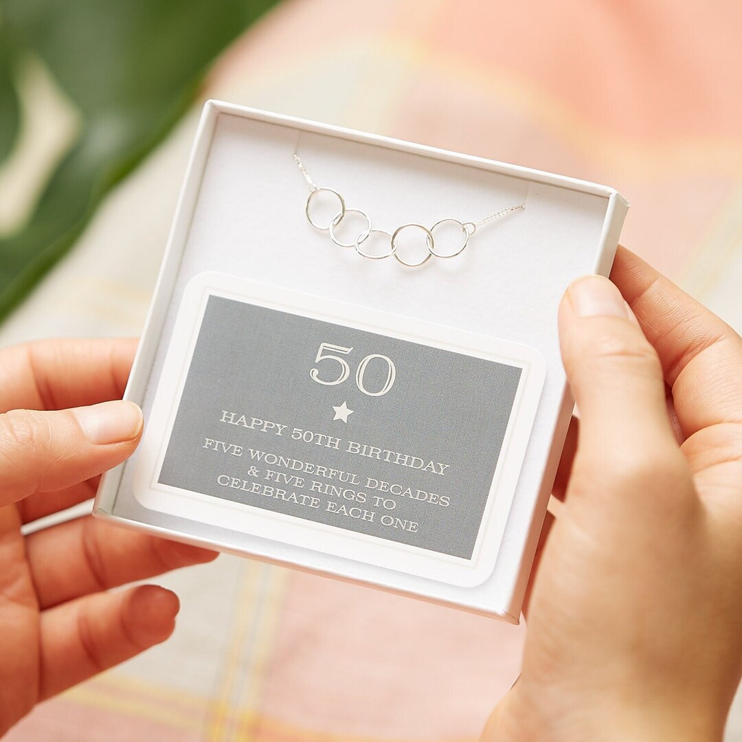 50th Birthday Rings Necklace - Etsy