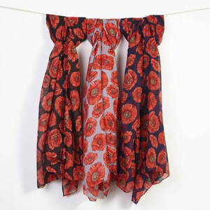 Poppy Print Scarf in Gift Box - Etsy UK