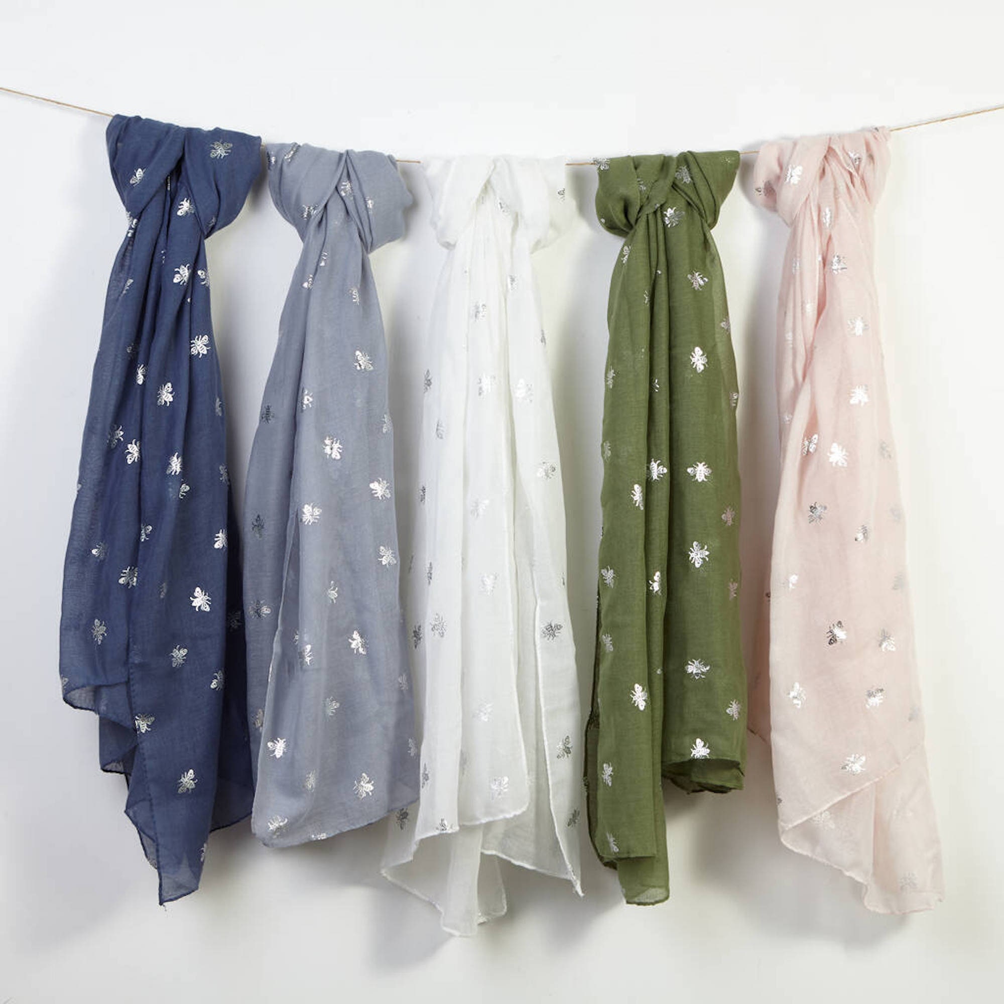 Metallic Silver Bee Scarf in Gift Box - Etsy