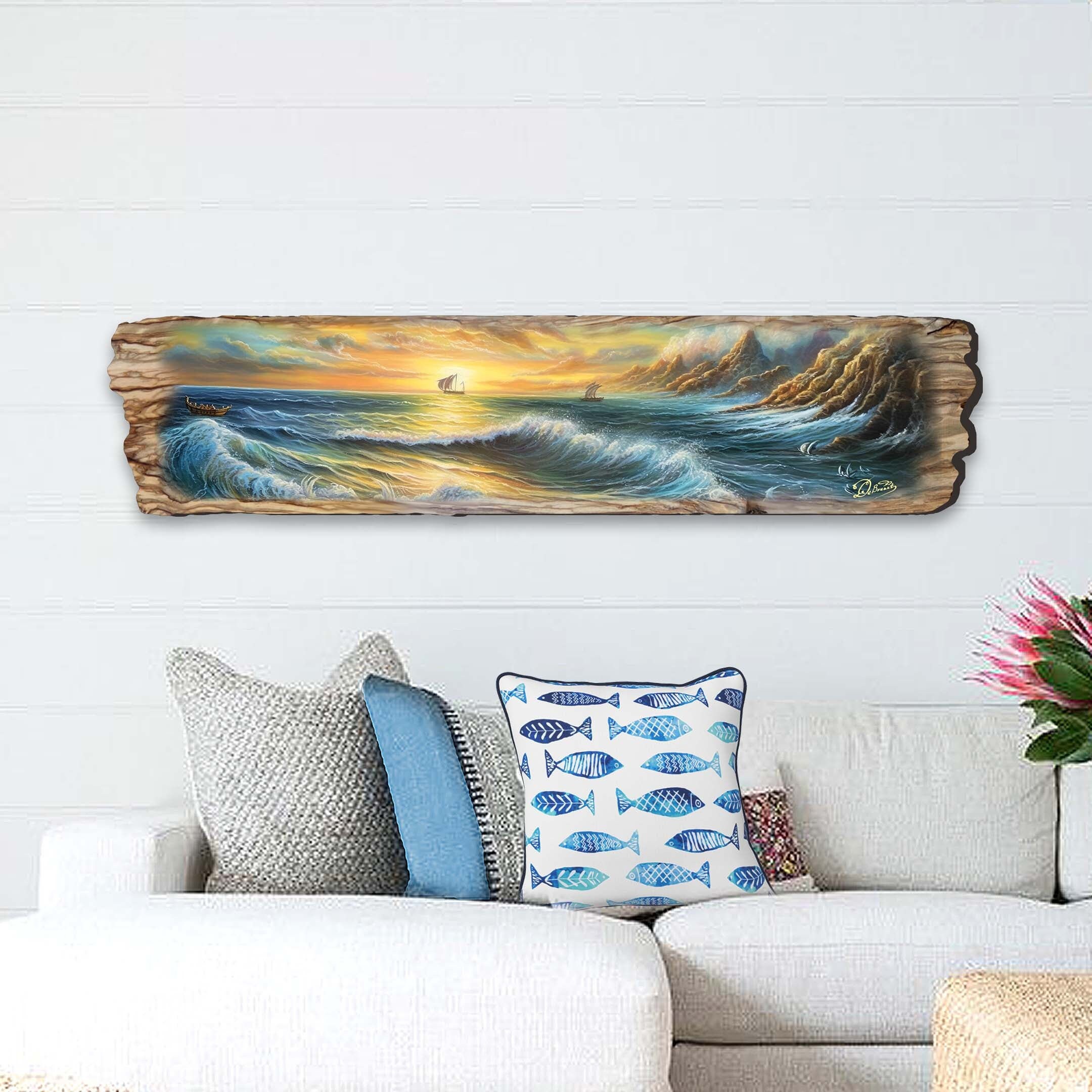 Wave Symphony Wooden Wall Art by G. Debrekht Coastal Décor 8491113W - Etsy