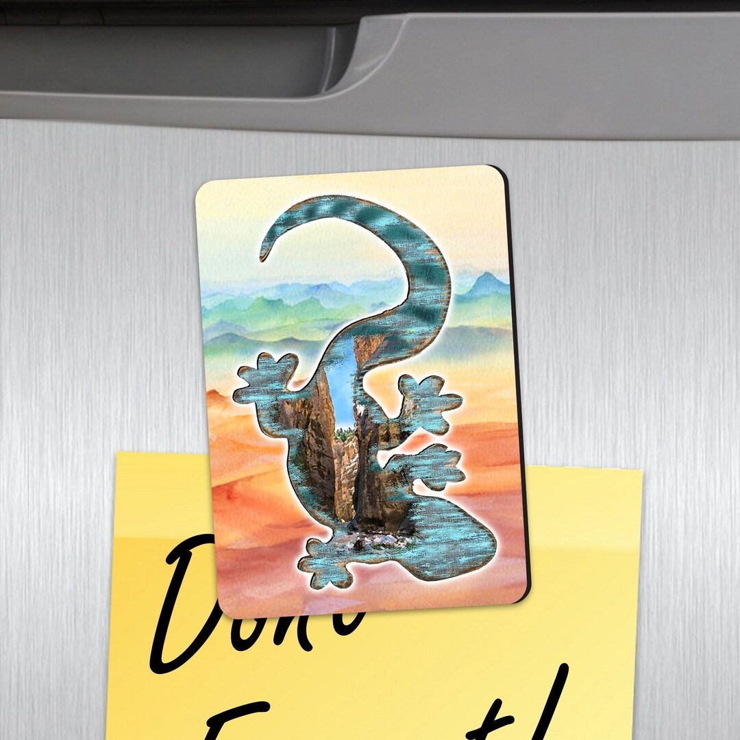 Gecko Shaped Refrigerator Magnets Set of 3 Wooden Kitchen Decor ...