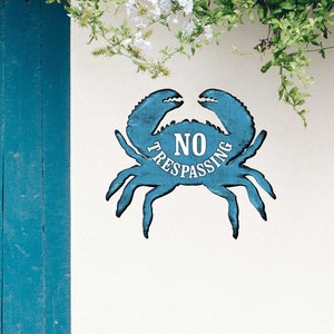 Crab Sign No Trespassing Sign Warning Sign Beach Sign Ready to Hang ...