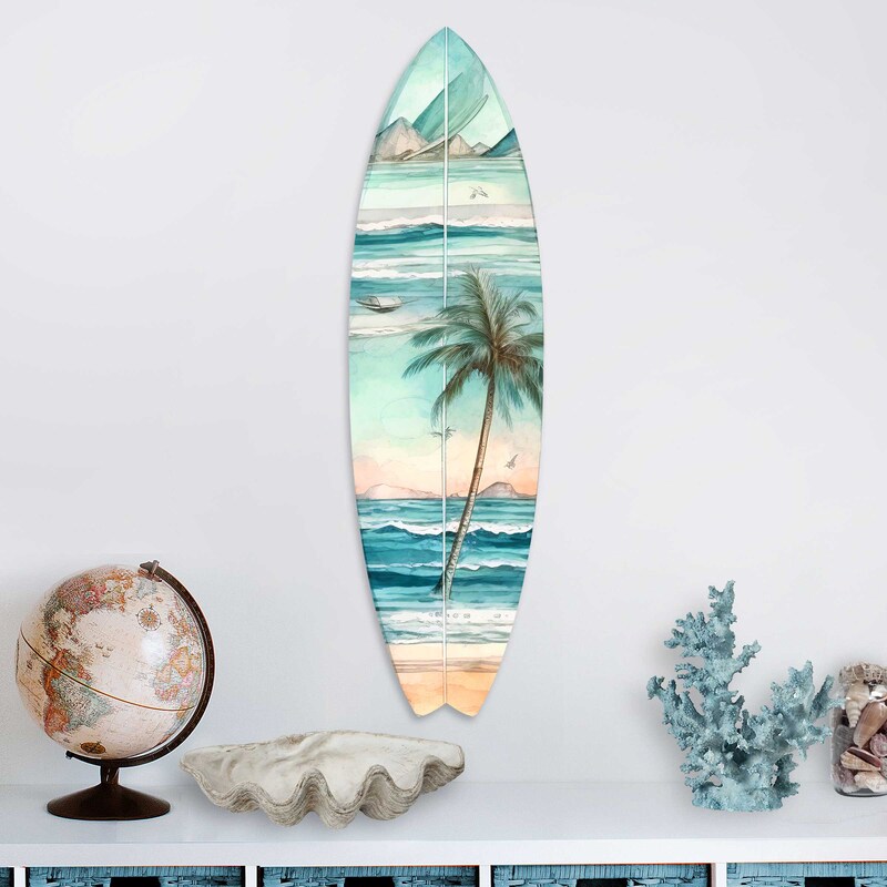 Surfboard Palm Tree - Etsy