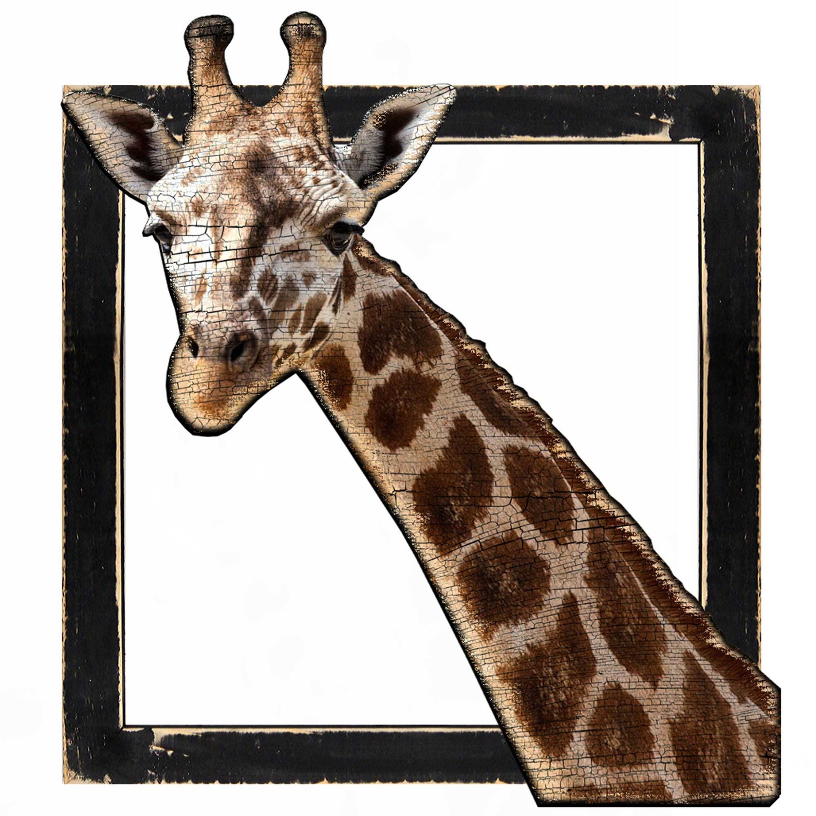 Giraffe Wall Art Giraffe Decor Rustic Giraffe in Frame Wood Wall Decor ...
