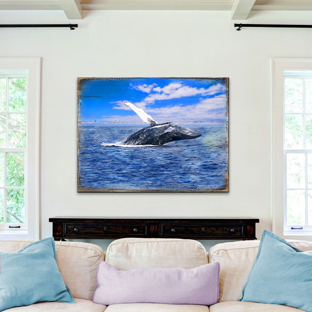 Whale Wall Decor Whale Wall Art Whale Wood Block Art on - Etsy