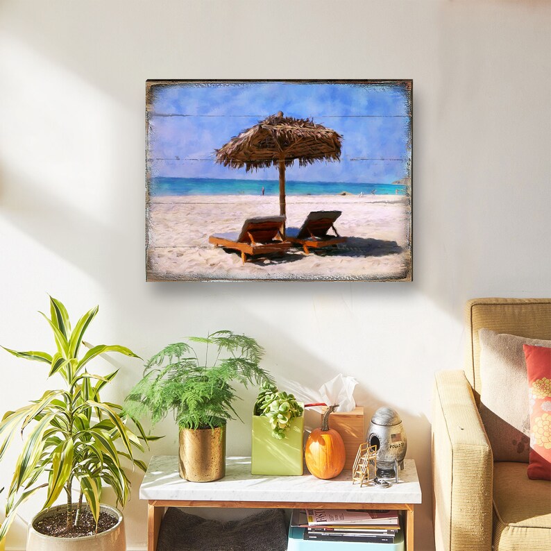 Beach House Wall Decor Ocean Wall Art Beach Chairs Art on - Etsy