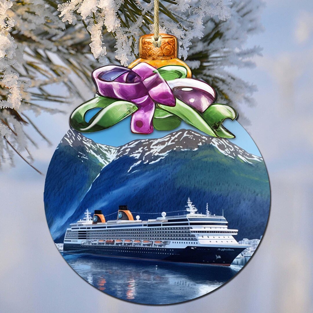 Alaskan Cruise Adventure Ornaments - Coastal Wildlife Christmas Wooden ...
