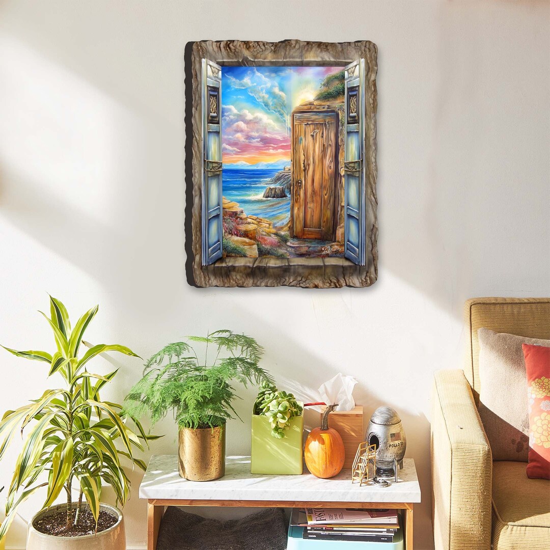 Coastal Serenity Window Wall Art Handcrafted in the USA by G Debrekht ...