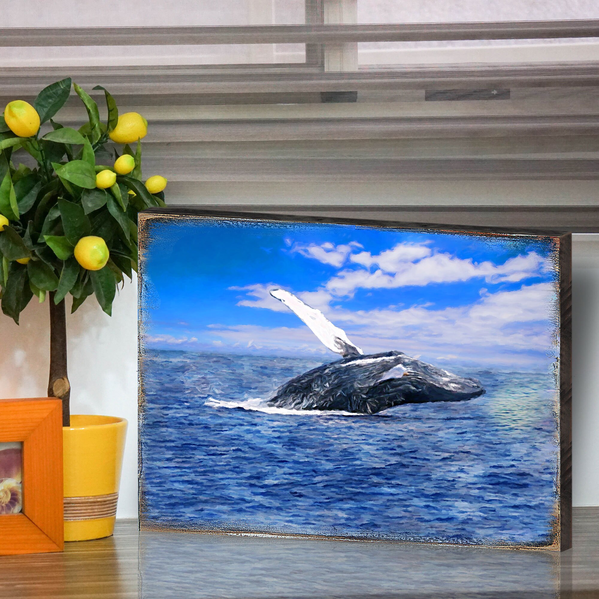 Whale Wall Decor Whale Wall Art Whale Wood Block Art On | Etsy