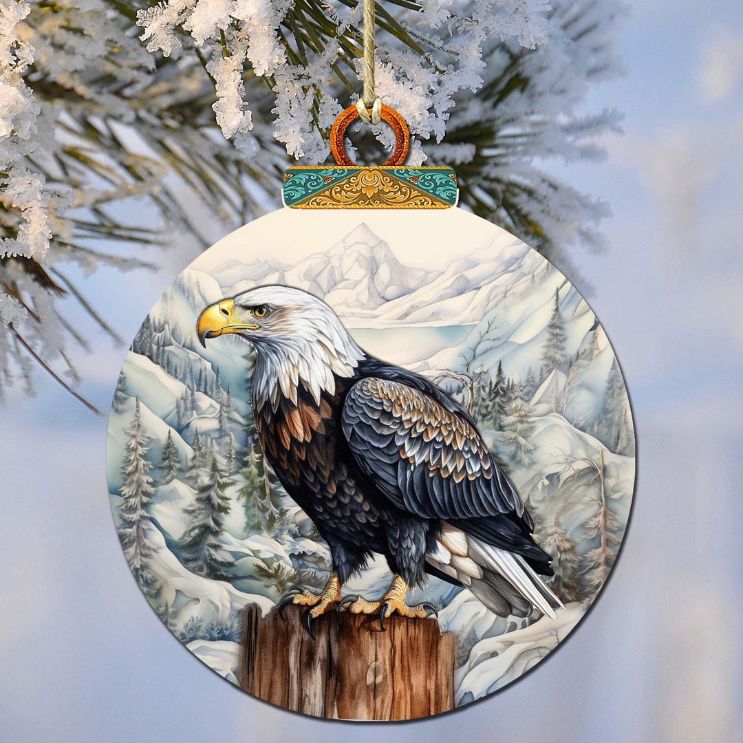 Bald Eagle Majesty Ornaments - Christmas Nature Wooden Décor for the ...