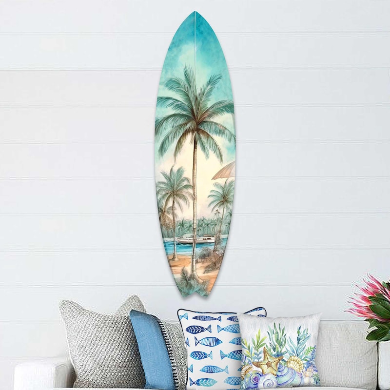 Surfboard and Palm Tree - Etsy