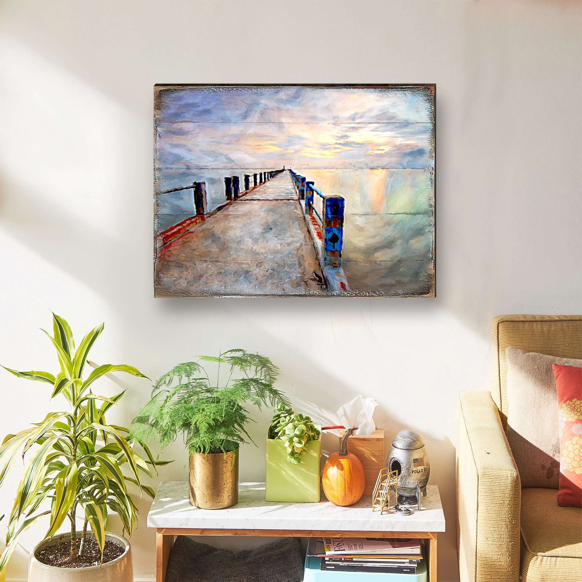 Coastal Wall Decor Coastal Wall Art Pier in the Ocean Wood - Etsy