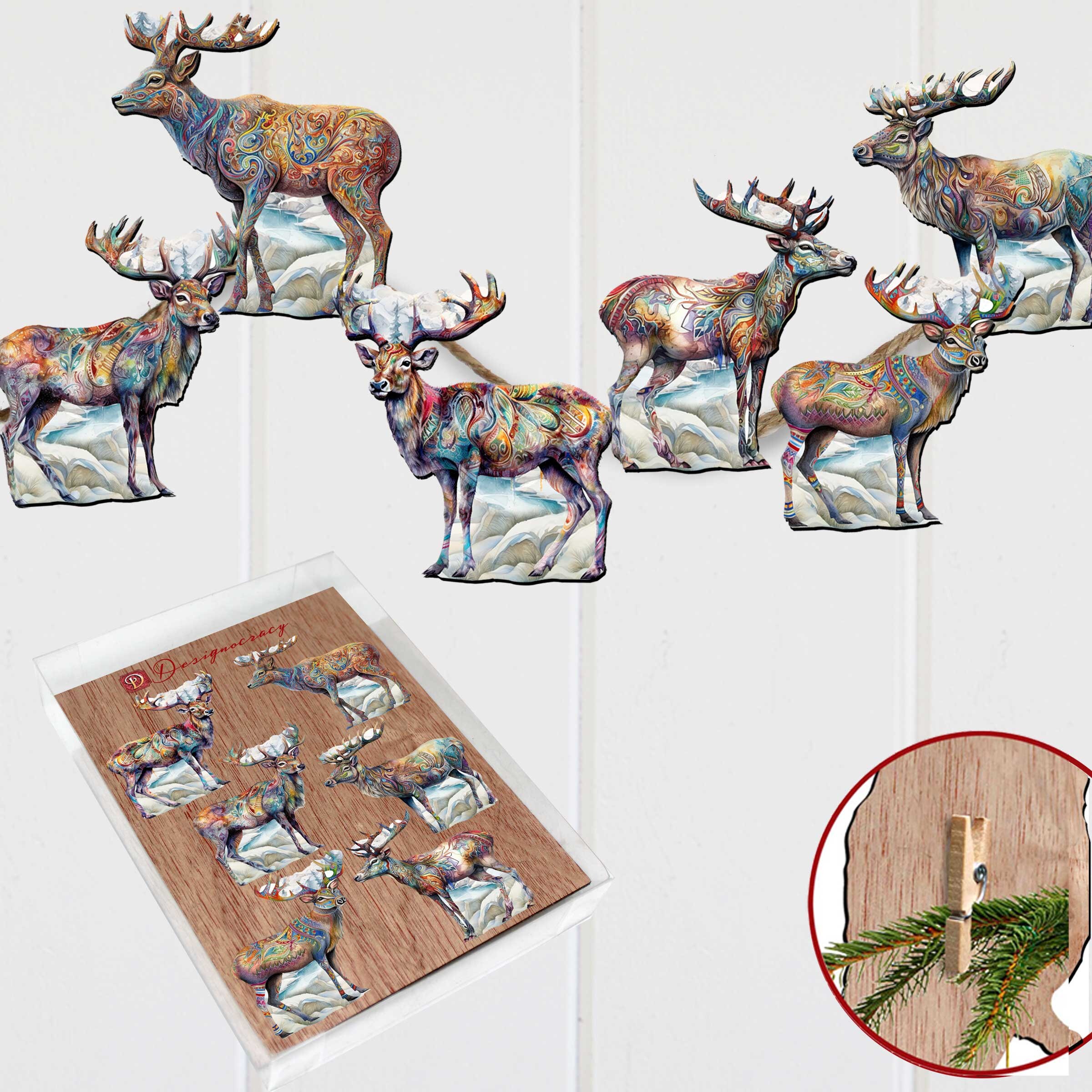 Iconic Caribou of Alaska Decorative Wooden Clip-on Ornaments - Etsy