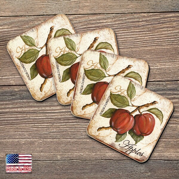 Apple Coasters - Etsy