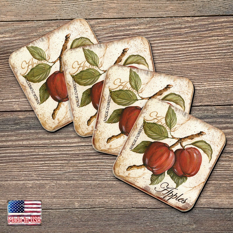 Apple Coasters - Etsy