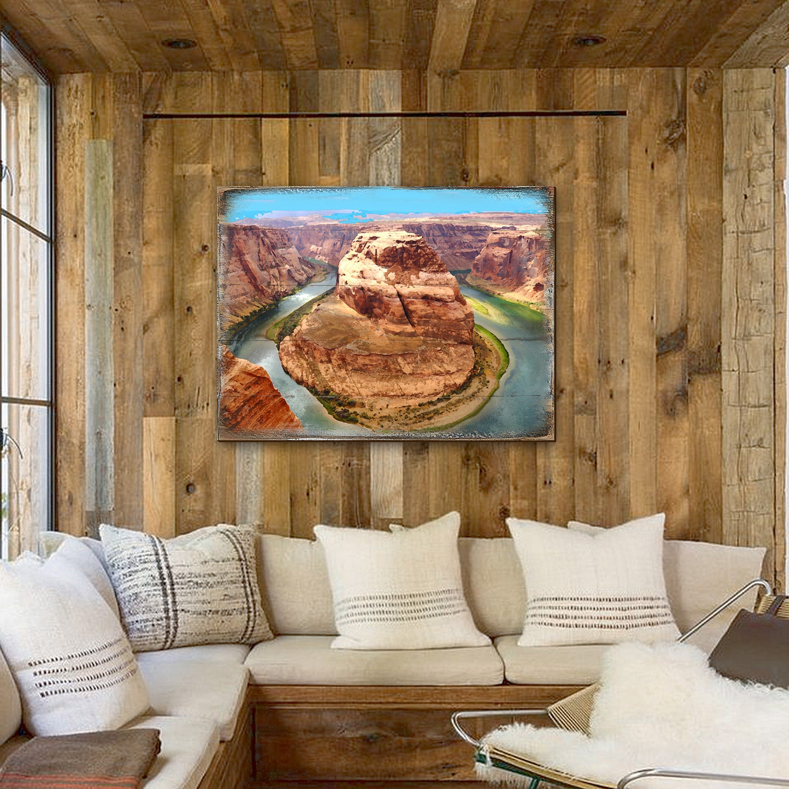 Canyon Wall Art Desert Wall Art Canyon View Wood Block Rustic Wood Wall ...