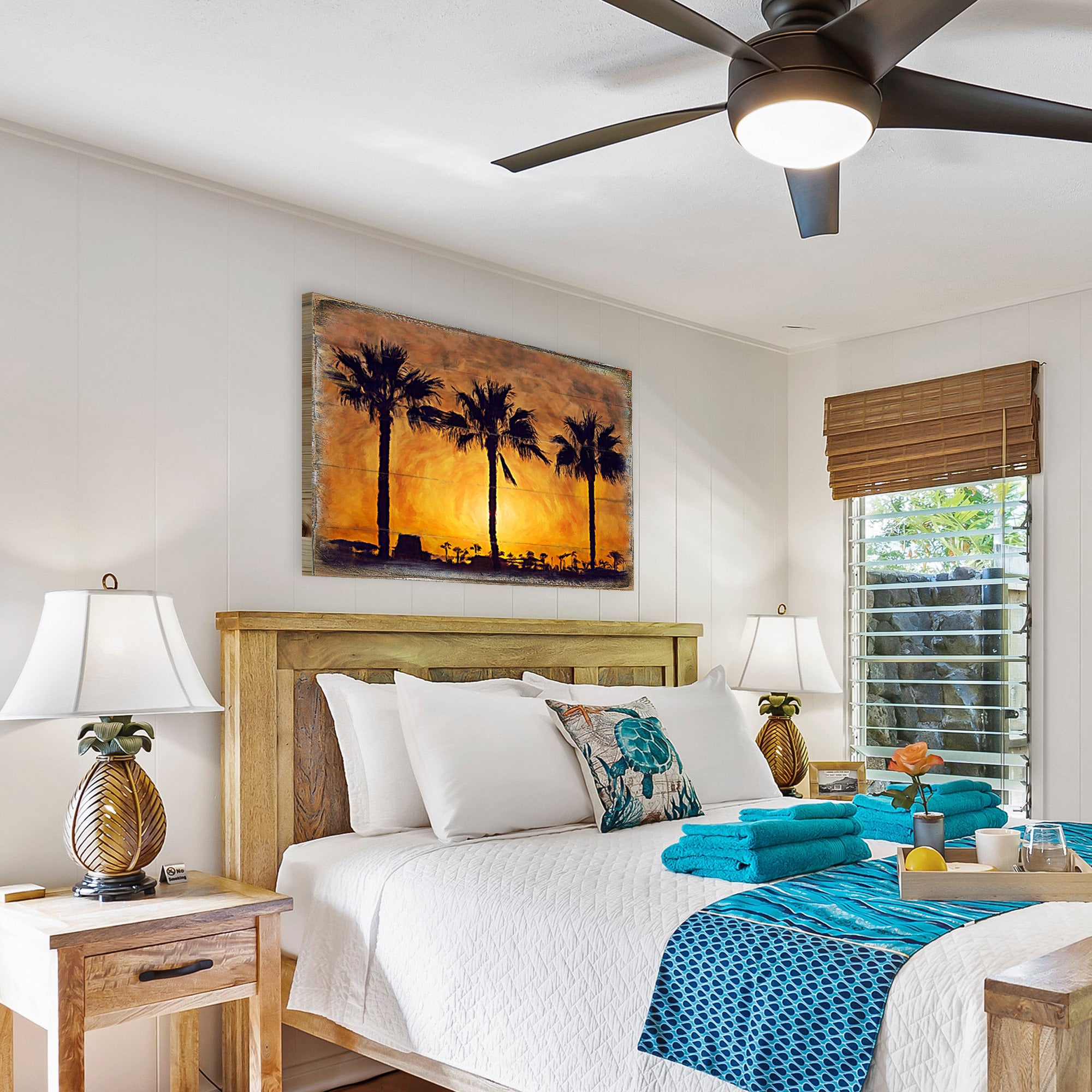 Sunset Wall Decor Sunset Wall Art Palm Trees in Sunset Art | Etsy