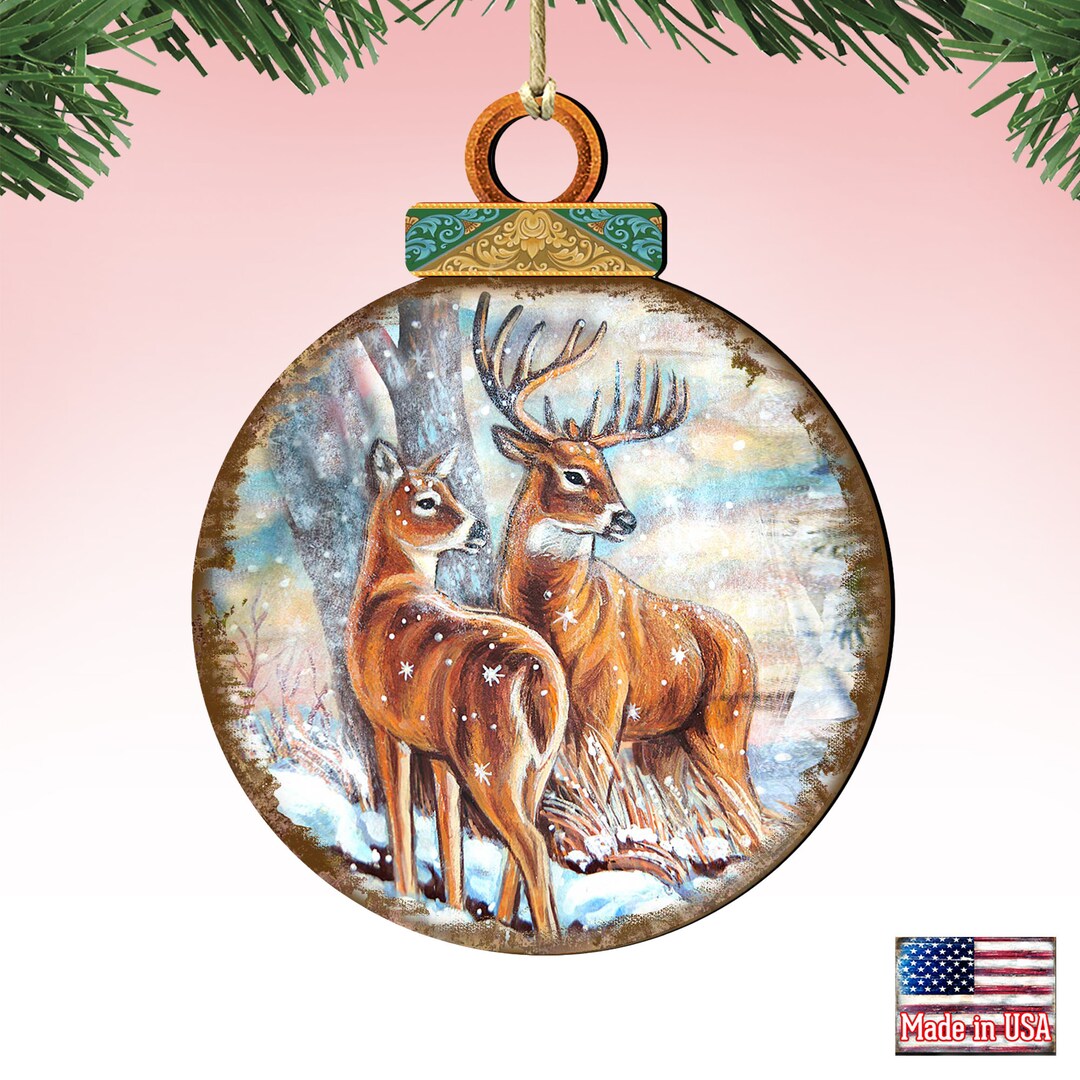 Rustic Deer Family Tree Wooden Ornament - Nature Art by Gdebrekht ...