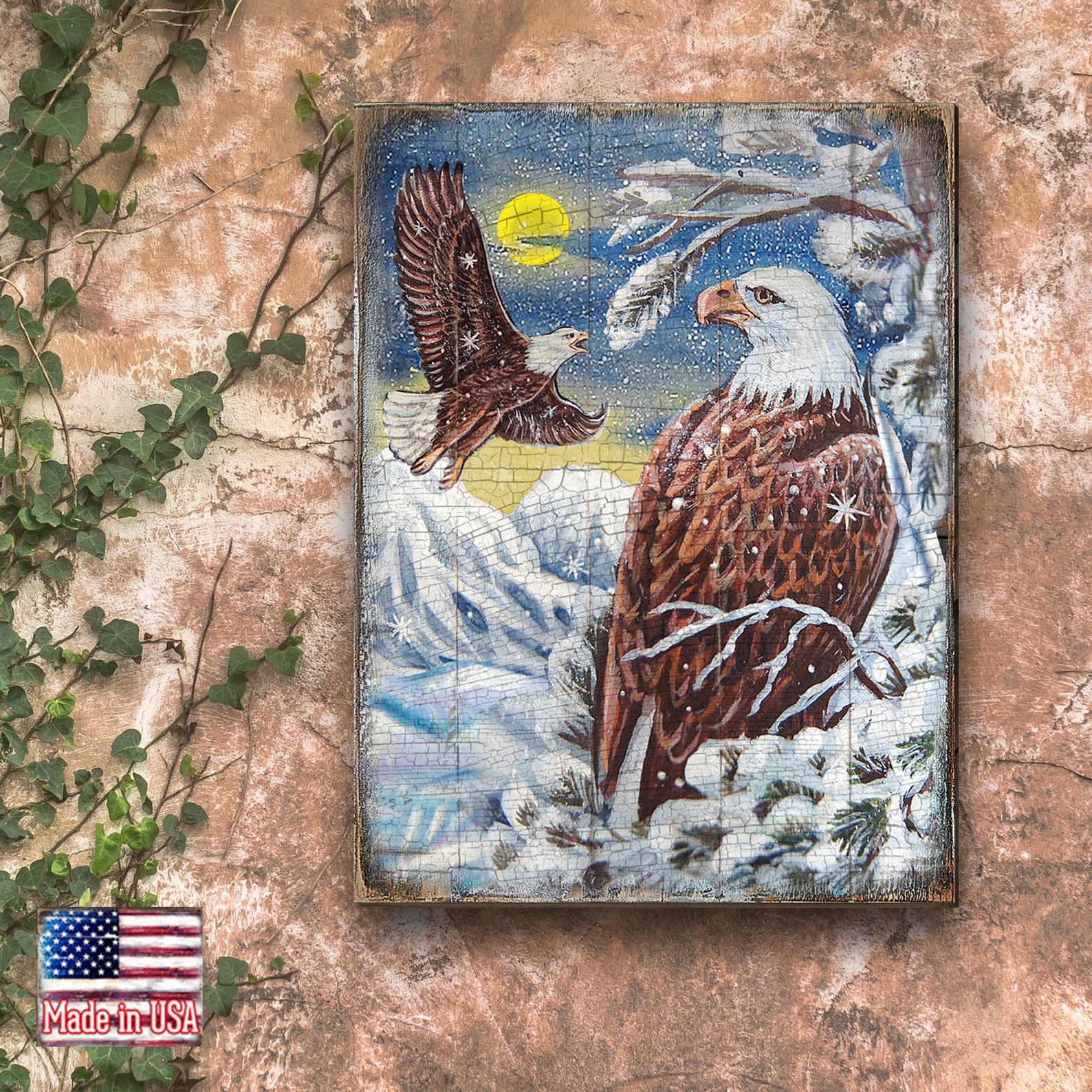 Eagle Decor - Bald Eagle Wall Art - Bald Eagle Art on Wooden Block ...