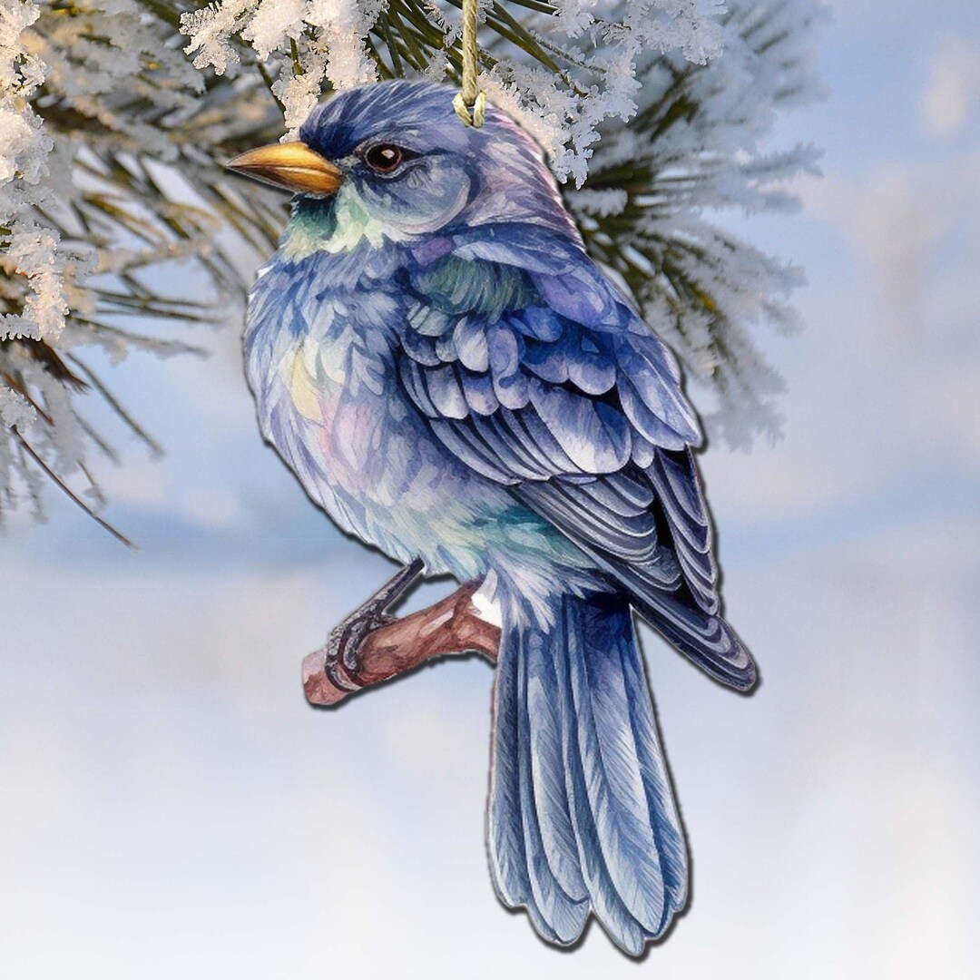 Alaskan Bluebird Ornaments - Christmas Nature Wooden Décor for the ...