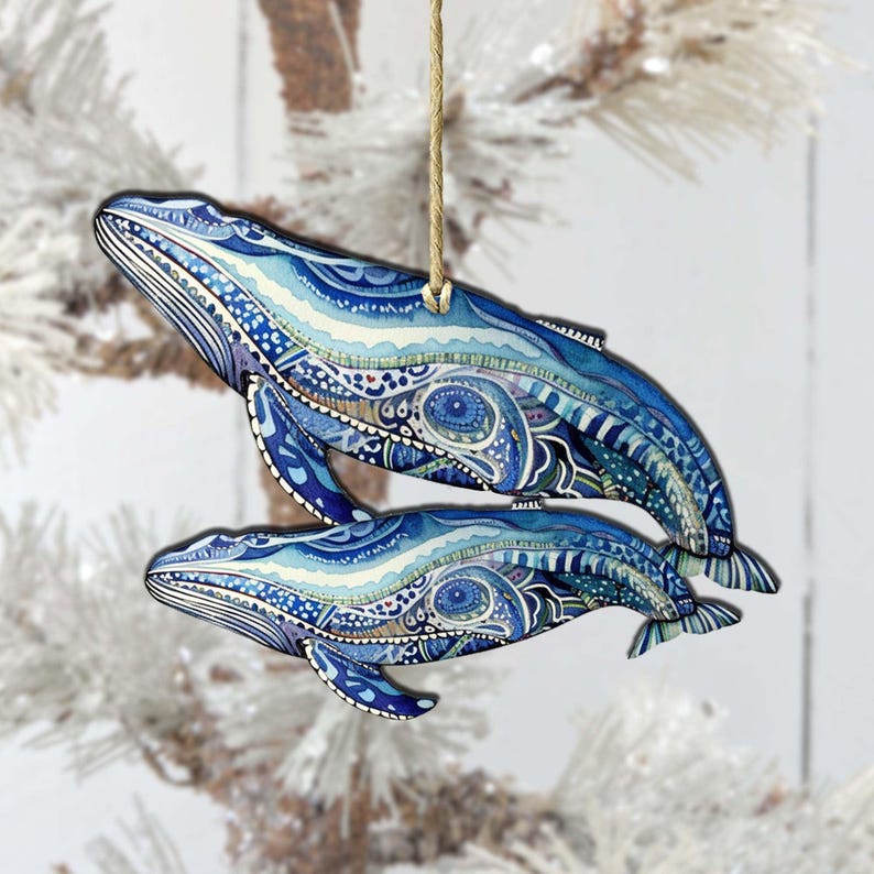 Alaskan Magic Humpback Ornaments - Coastal Wildlife Christmas Wooden ...