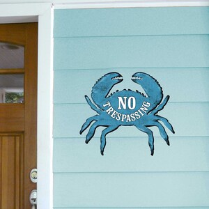 Crab Sign No Trespassing Sign Warning Sign Beach Sign Ready to Hang ...