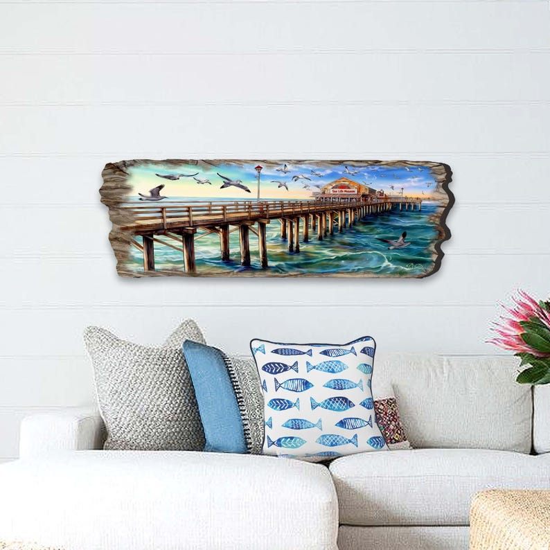Pier Panorama Wooden Wall Art - Handcrafted in the USA by G Debrekht ...