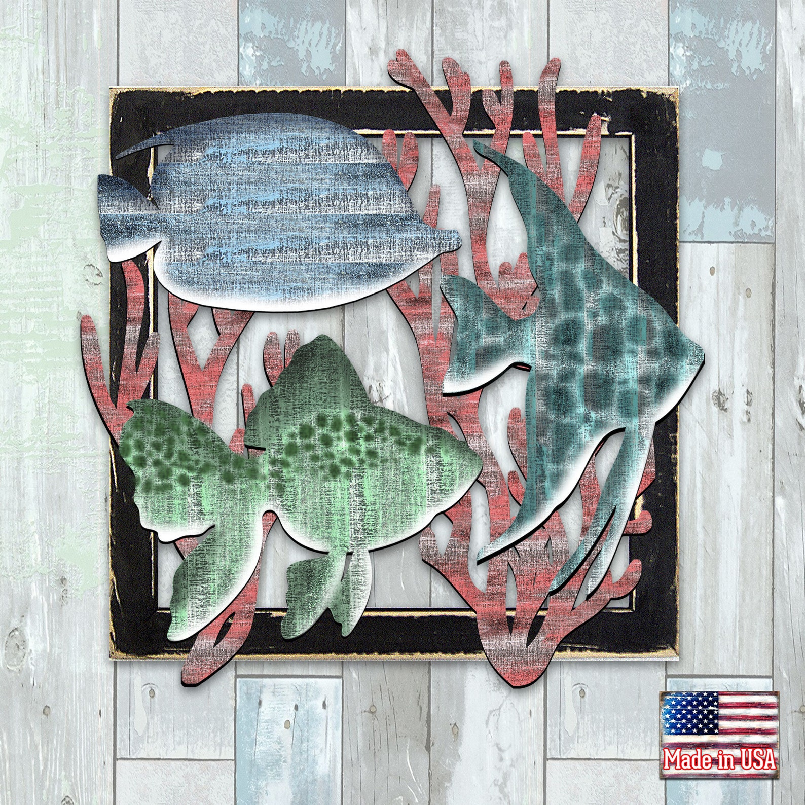 Coastal Wall Art Wood Beach Decor Wall Art Framed TROPICAL - Etsy