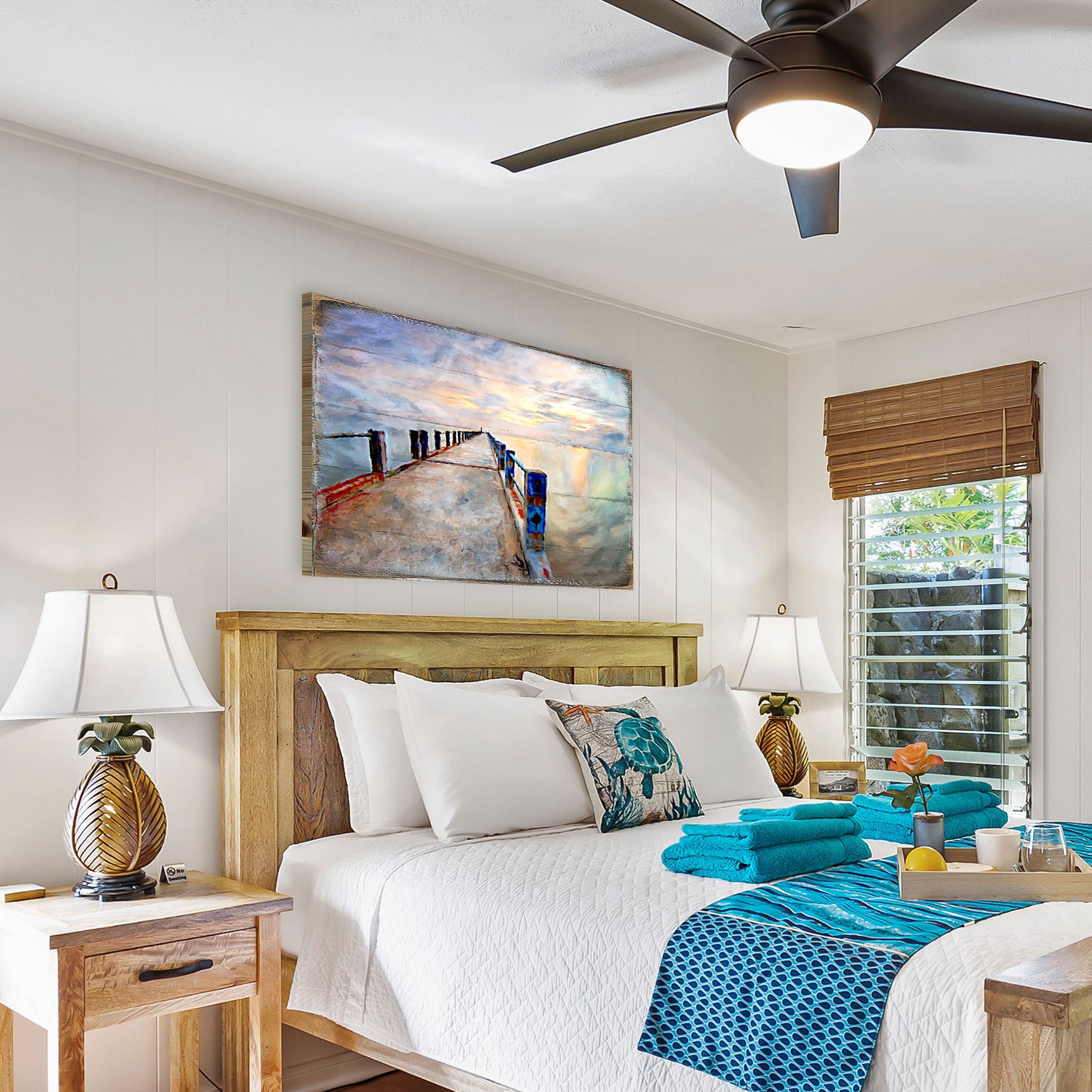 Coastal Wall Decor Coastal Wall Art Pier in the Ocean Wood - Etsy