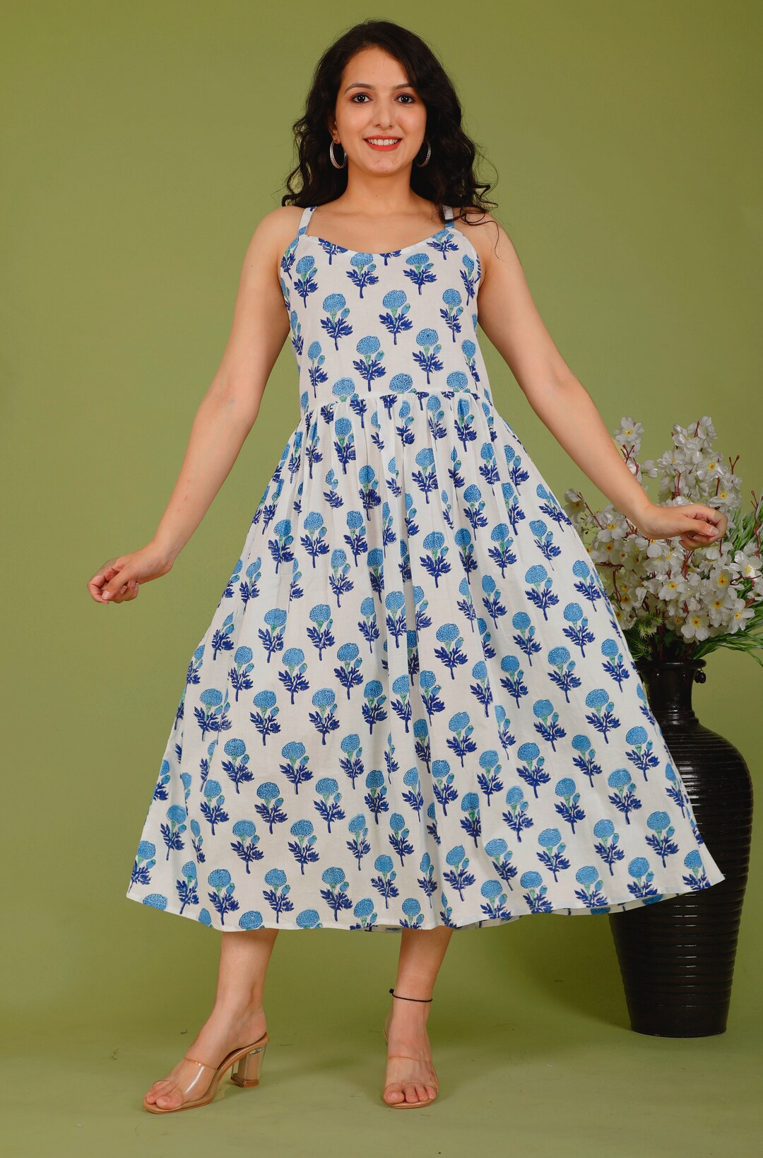 Hand Block Printed Dress Block Print Dress Summer Dress Handmade Cotton ...