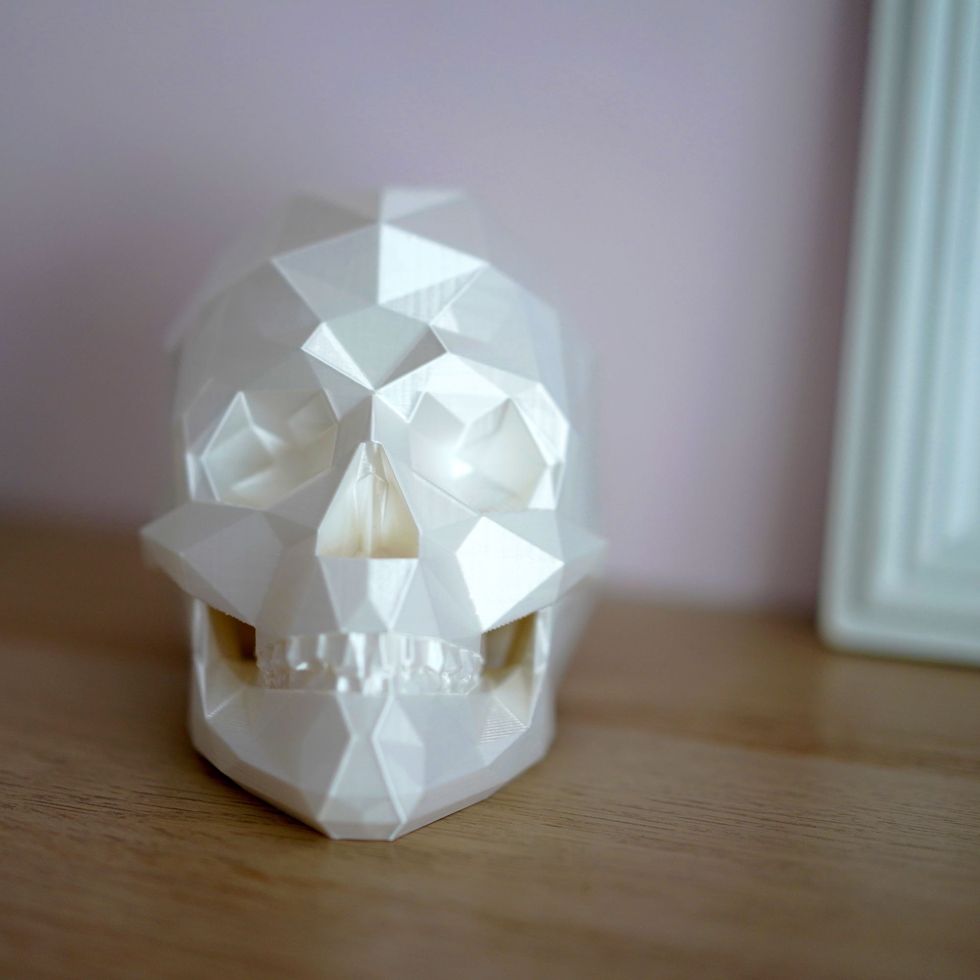 3D Printed Geometric Skull, PLA Plastic Decoration - Etsy
