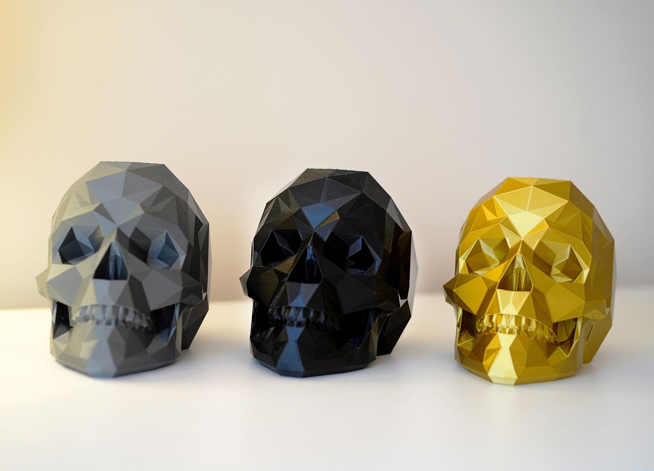 Custom Color Skull Money Box - Low Poly 3D Printed Gothic Room Decor - Etsy