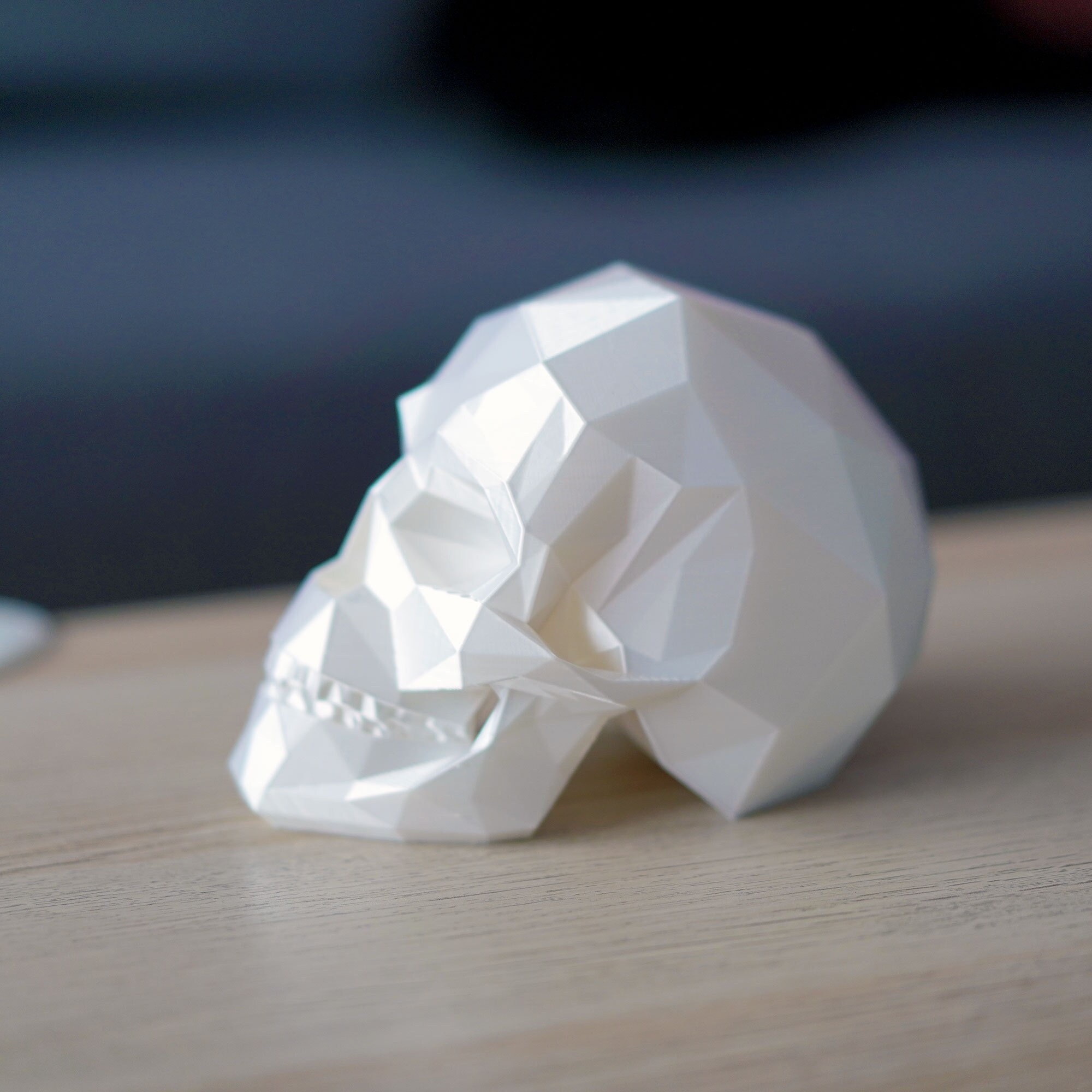 3D Printed Geometric Skull, PLA Plastic Decoration - Etsy