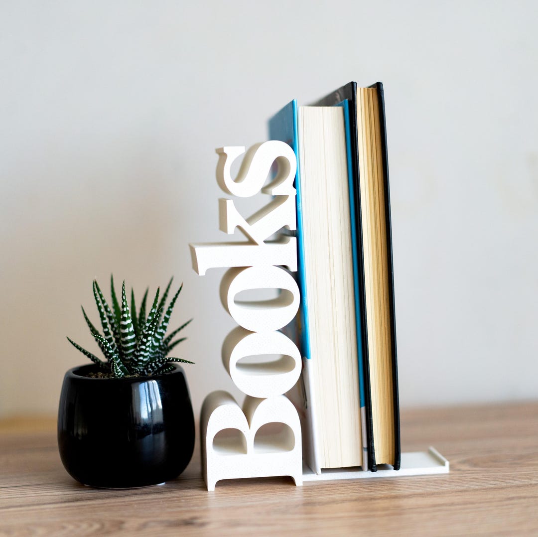 Custom Bookend 3D Printed Gift | Personalized Minimalist Home Decor - Etsy