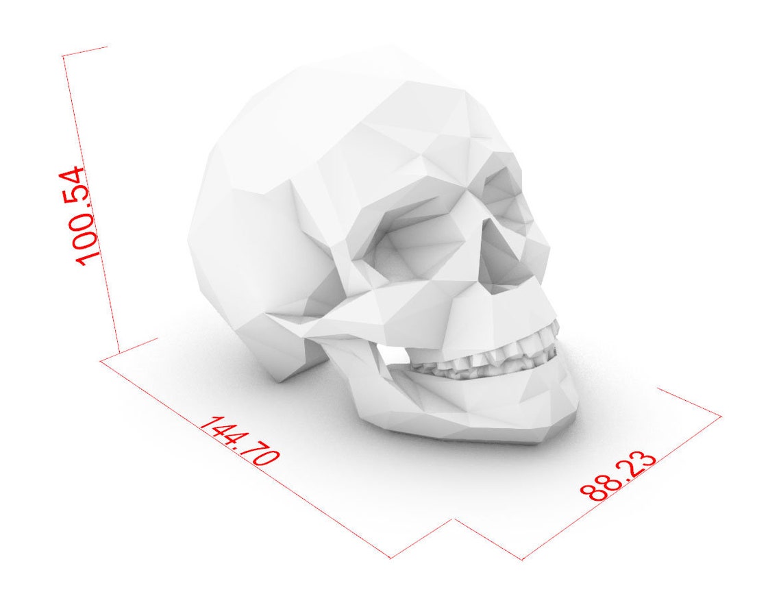 3D Printed Geometric Skull, PLA Plastic Decoration - Etsy