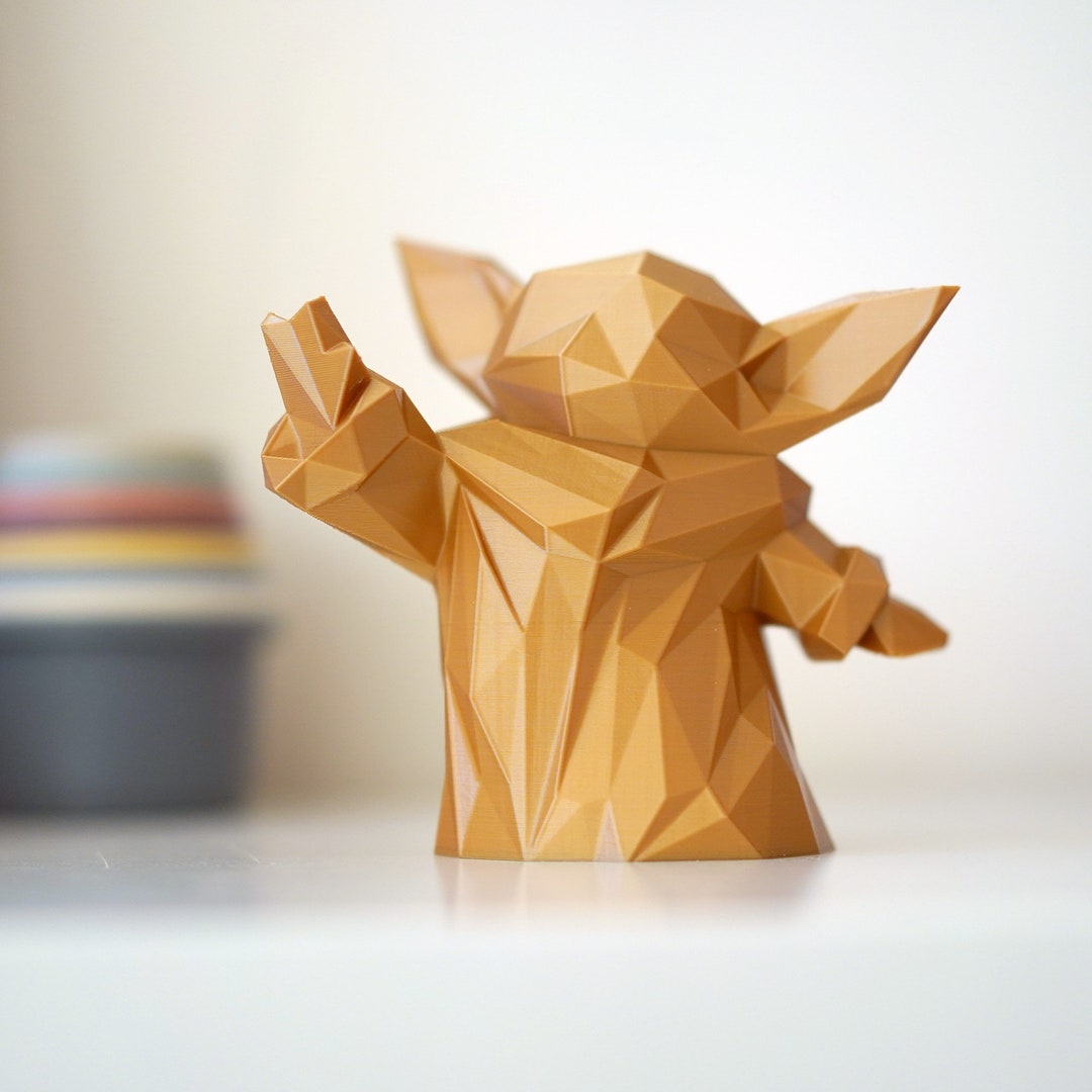 Low Poly Geometric Grogu Figure - Etsy