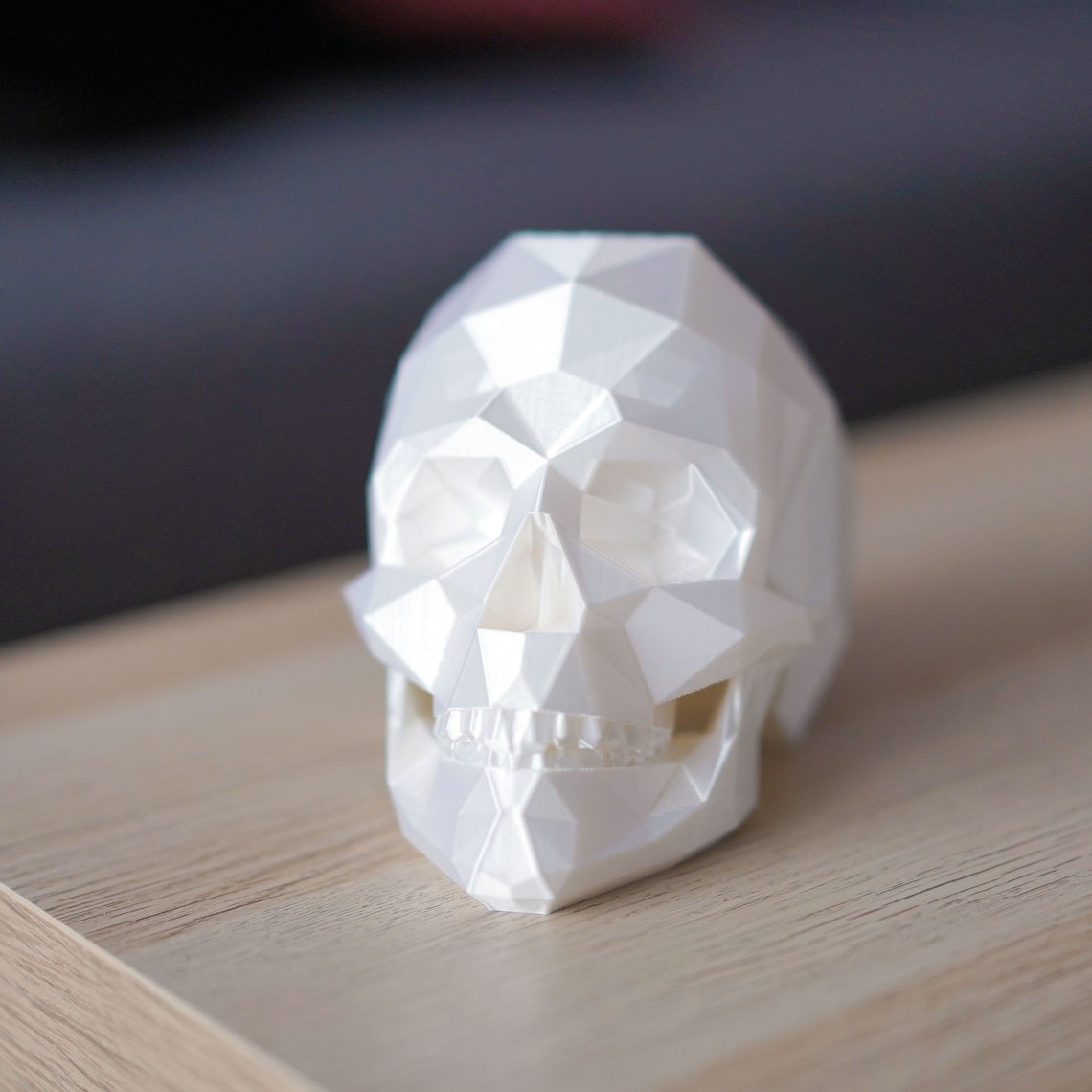 3D Printed Geometric Skull, PLA Plastic Decoration - Etsy
