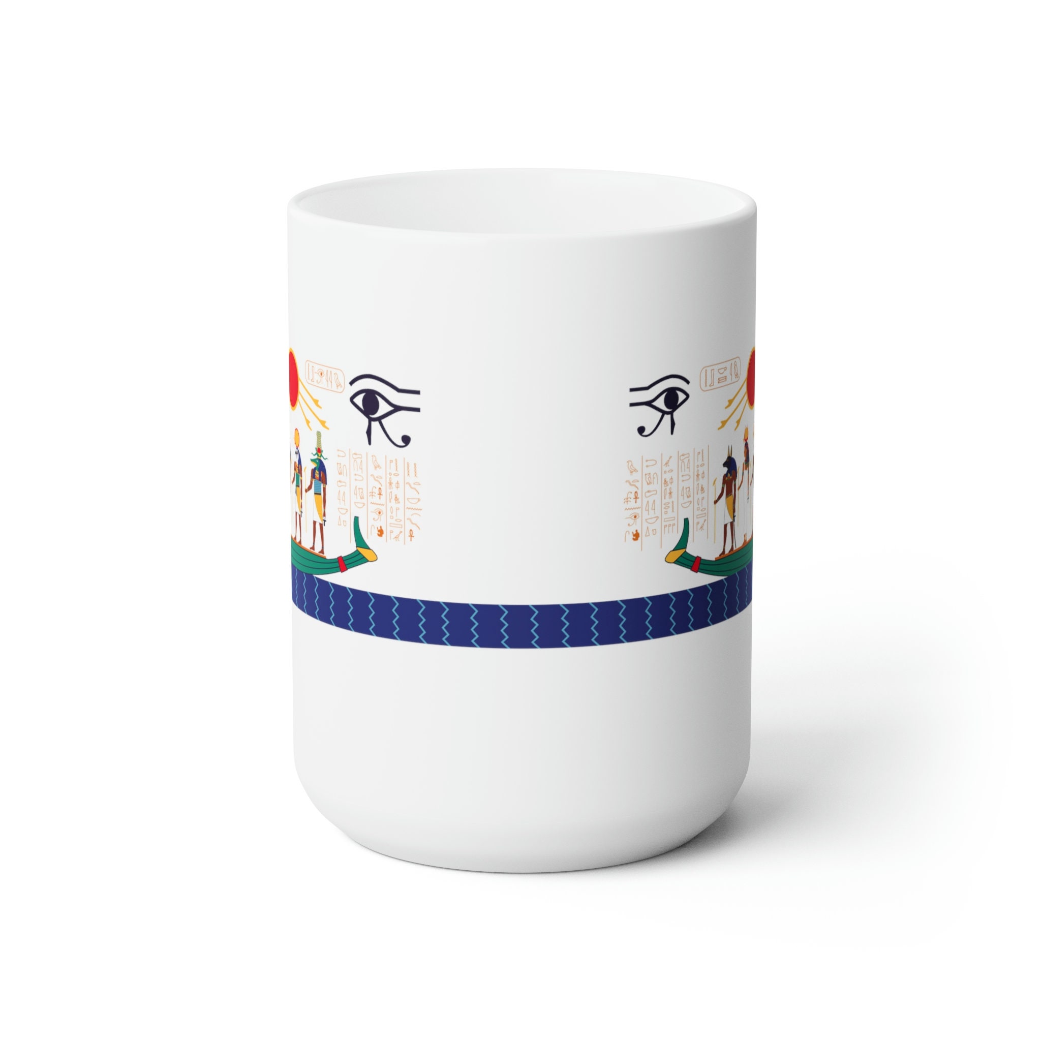 Raa Solar Boat With Ancient Egyptian Gods. ISIS, Anubis, Subic, Ceramic ...