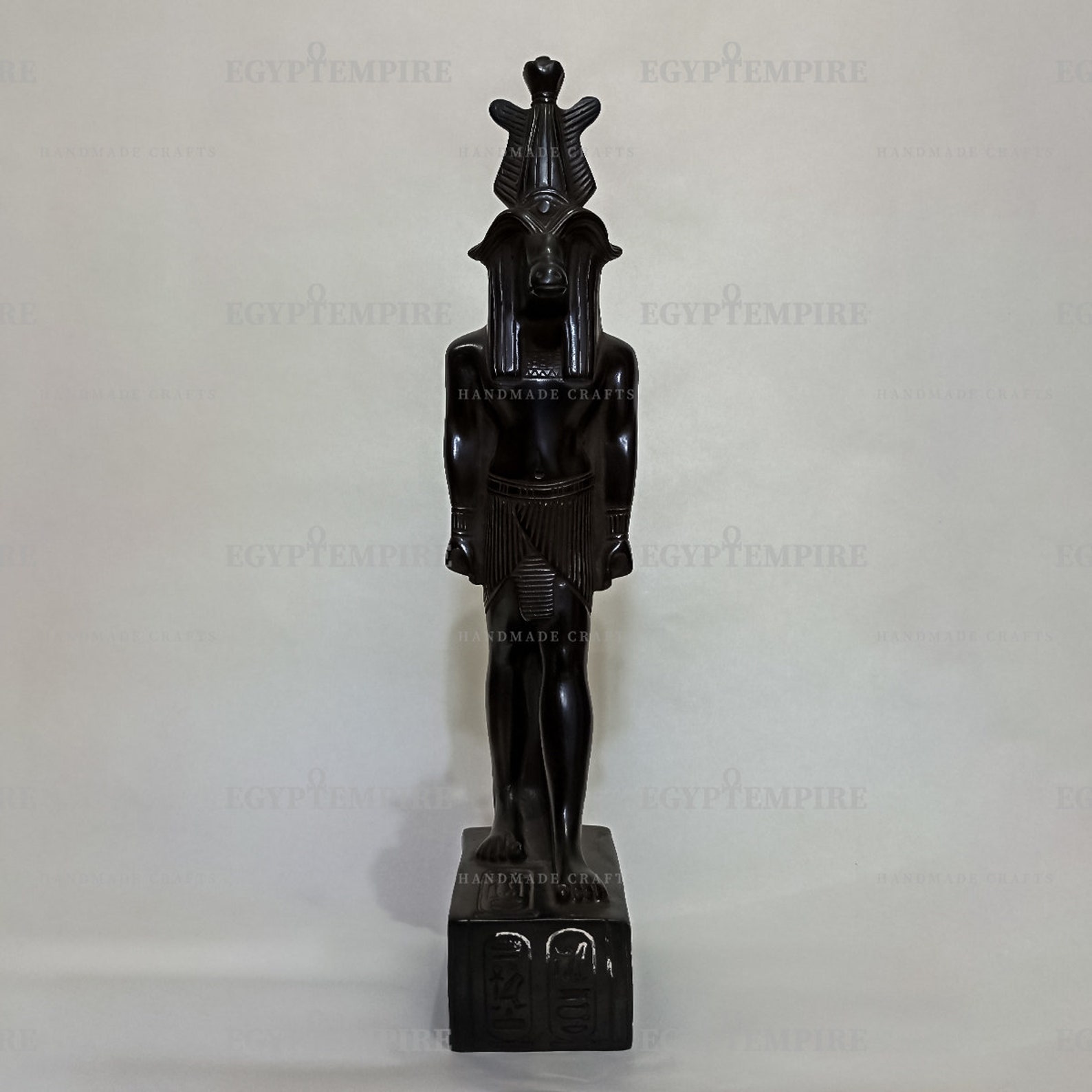 Statue of God Khnum, Ram Headed God of Fertility, 10 Egyptian Black ...