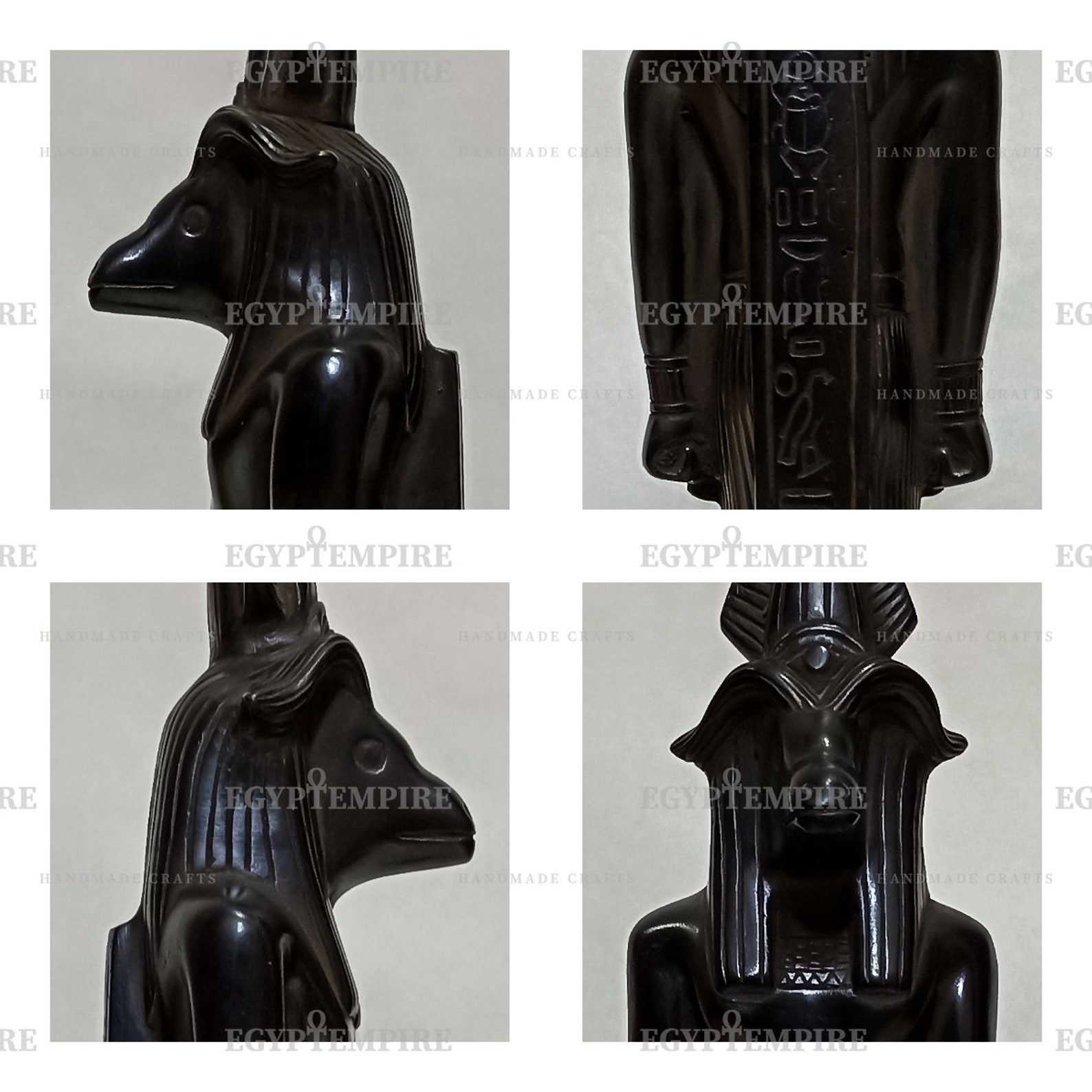 Statue of God Khnum, Ram Headed God of Fertility, 10 Egyptian Black ...